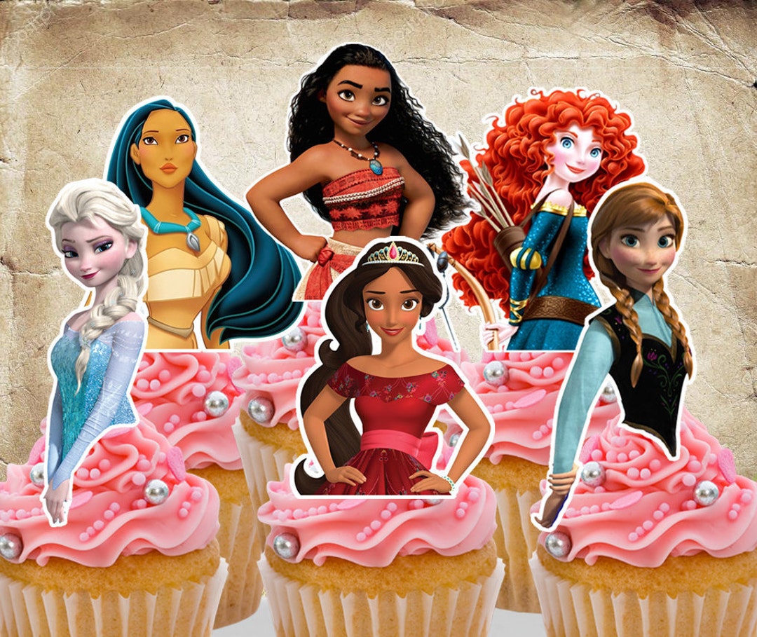 Set of Disney Princesses Cupcake Toppers 12 Pieces - Etsy
