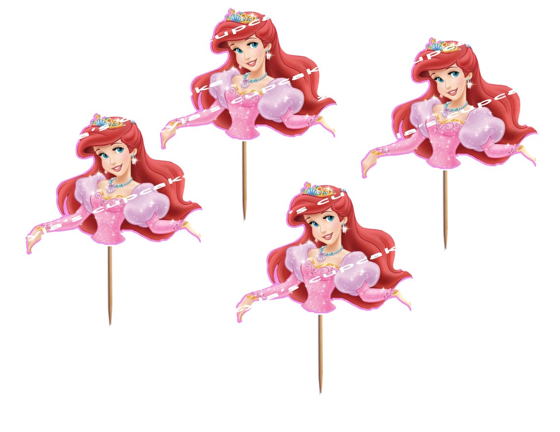 Princess Ariel the Little Mermaid Cupcake Toppers 12 Pieces - Etsy