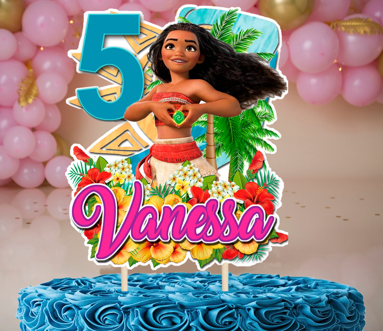 Moana Cake Topper Toper Pastel Personalizado Topper De Etsy