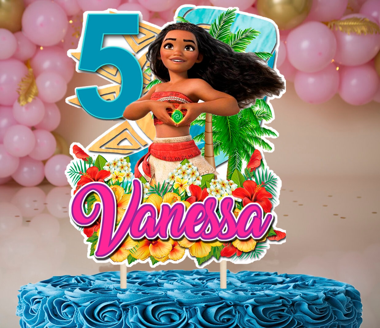 Moana Cake topper, Toper de pastel personalizado, Topper de pastel ...