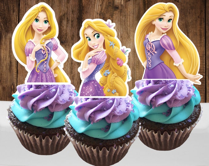 12 Pieces of Rapunzel Cupcake Toppers 3 Poses - Etsy
