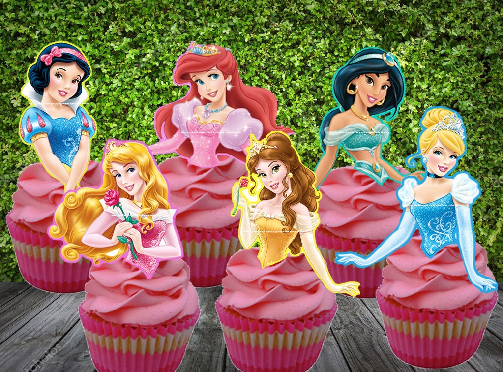 Set of 12 Disney Princesses Cupcake Toppers - Etsy