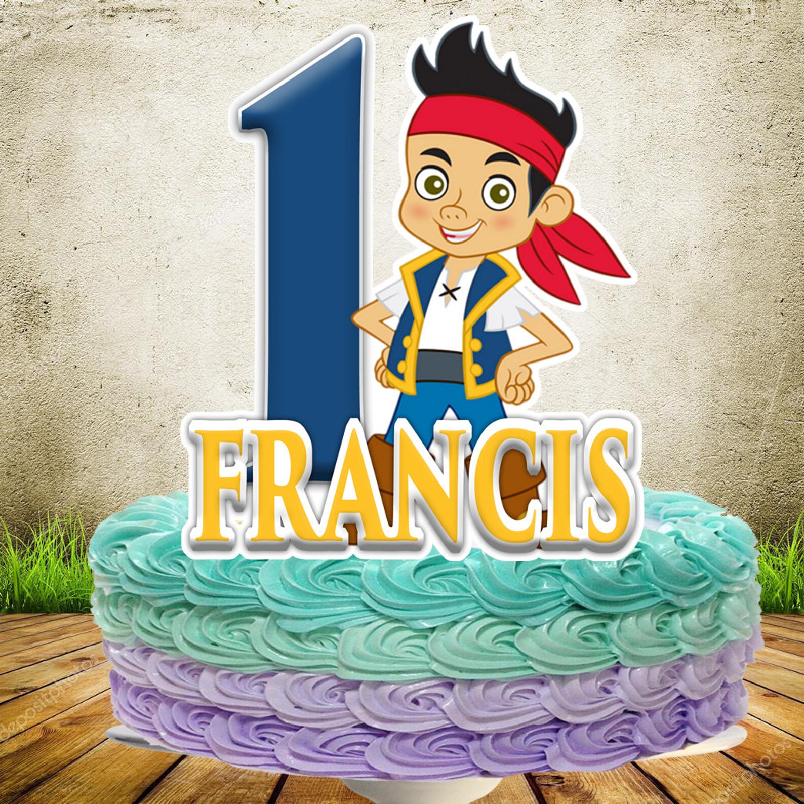 Jake and the Neverland Pirates Cake Topper Personalized Cake - Etsy