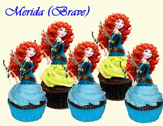 Merida Cupcake Toppers 12 Pieces | Etsy