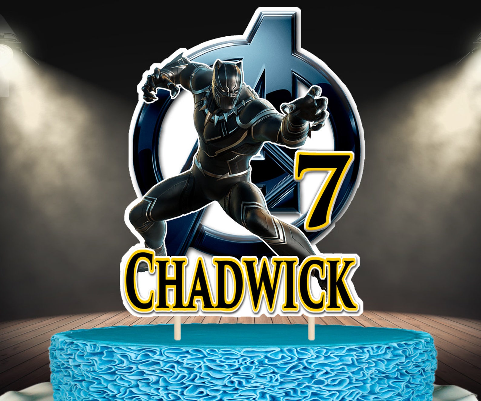 Inspired by Black Panther Cake Topper, Cake Topper, Personalized Cake ...