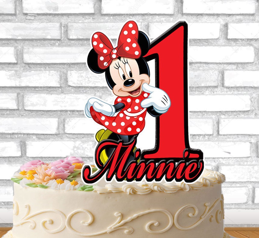 Red Minnie Mouse Cake Topper