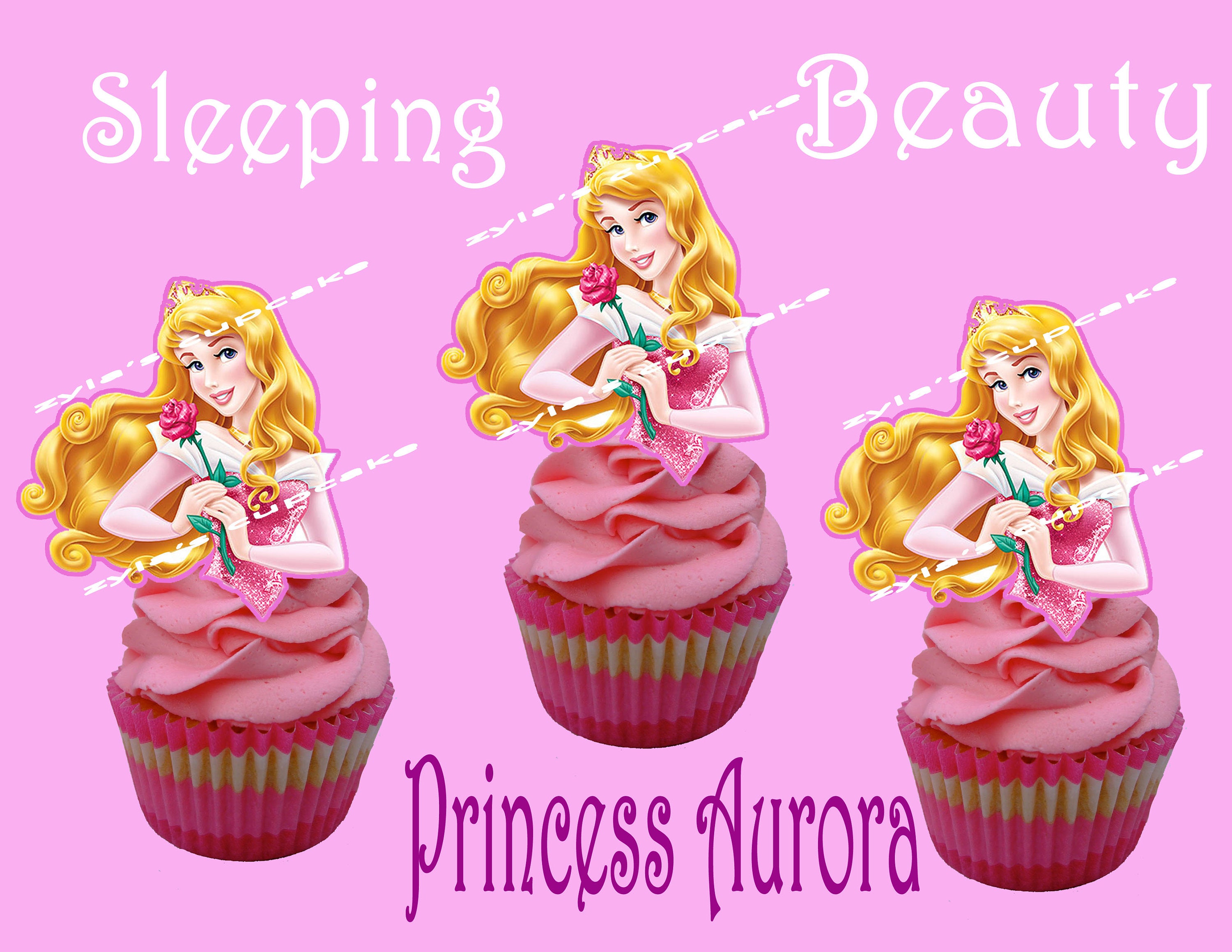 Princess Aurora Sleeping Beauty Cupcake Toppers (12 Pieces) - Etsy UK