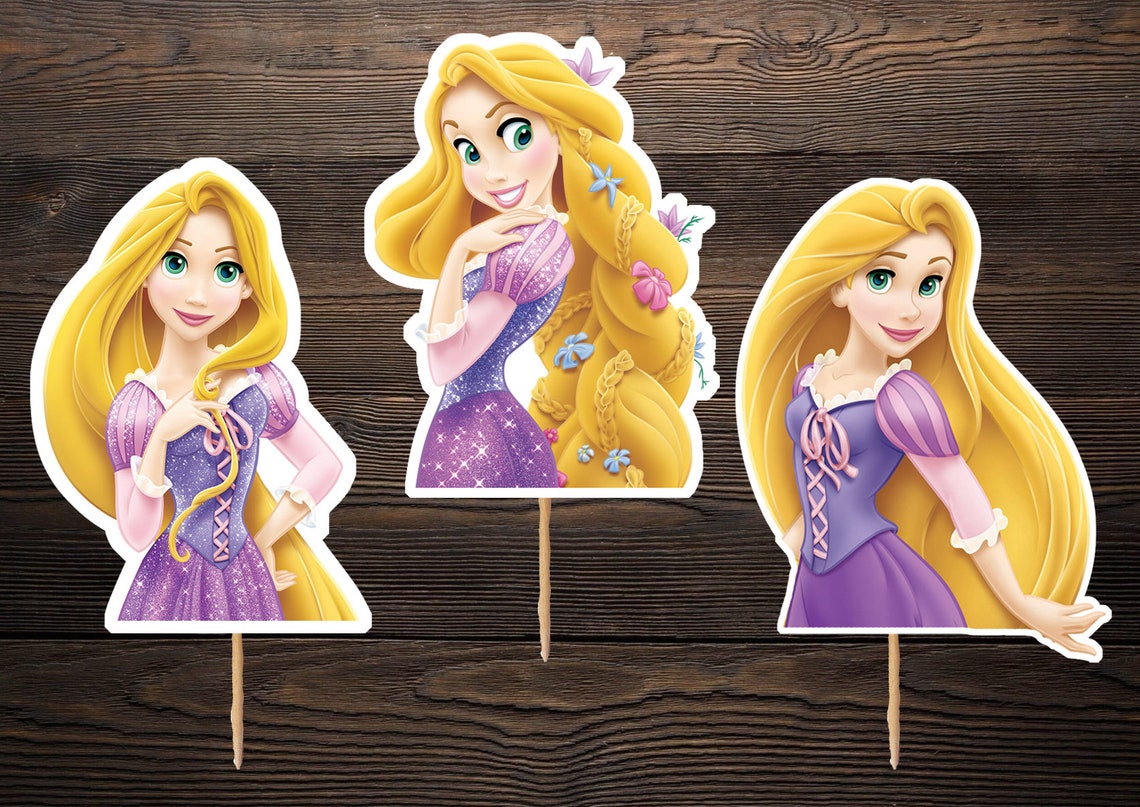 12 Pieces of Rapunzel Cupcake Toppers ( 3 Poses) - Etsy