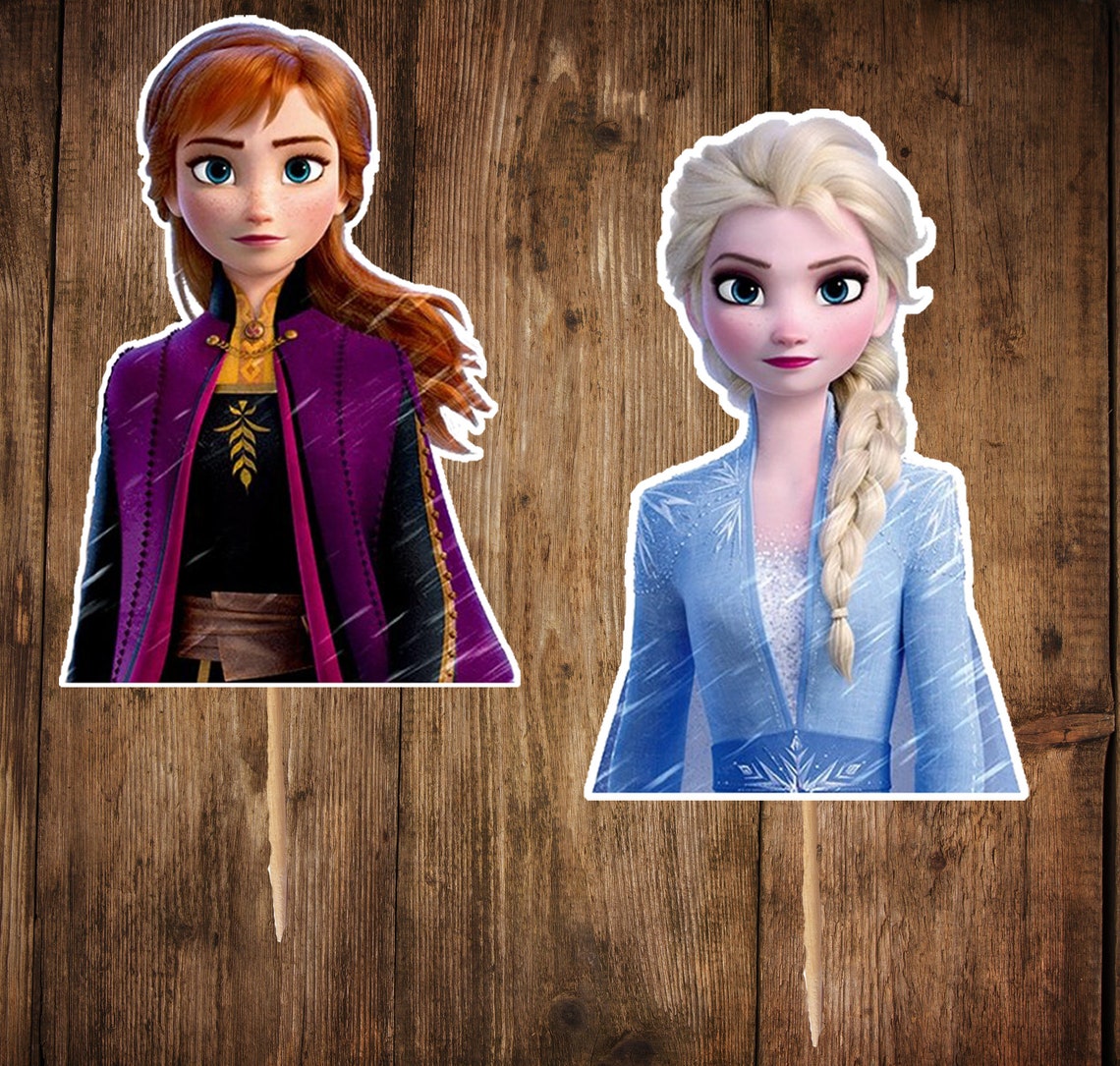 Frozen Ana and Elsa Cupcake Toppers 12 Pieces | Etsy