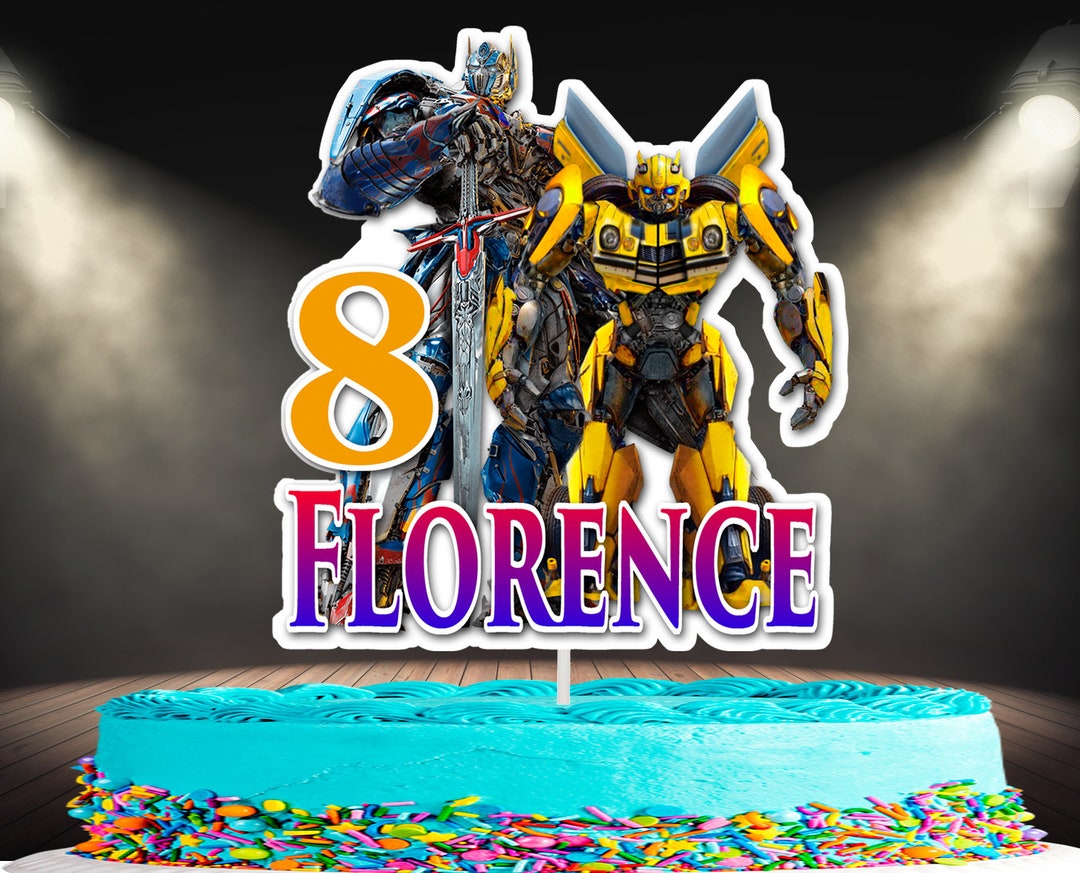 Transformer Optimus and Bumble Bee Cake Topper, Personalized Cake ...