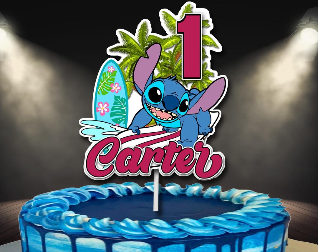 Stitch Cake Topper, Personalized Cake Topper, Custom Cake Topper ...