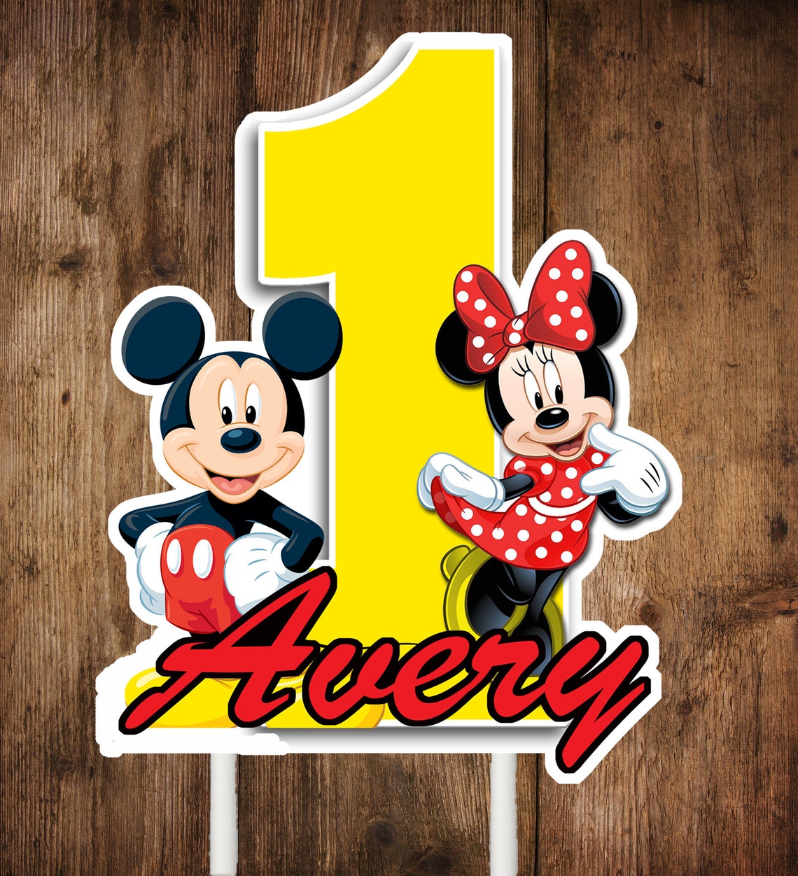 Mickey Mouse and Minnie Mouse Cake Topper Personalized Cake - Etsy