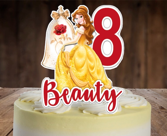 Beauty and the Beast Cake Topper Princess Belle Cake Topper | Etsy