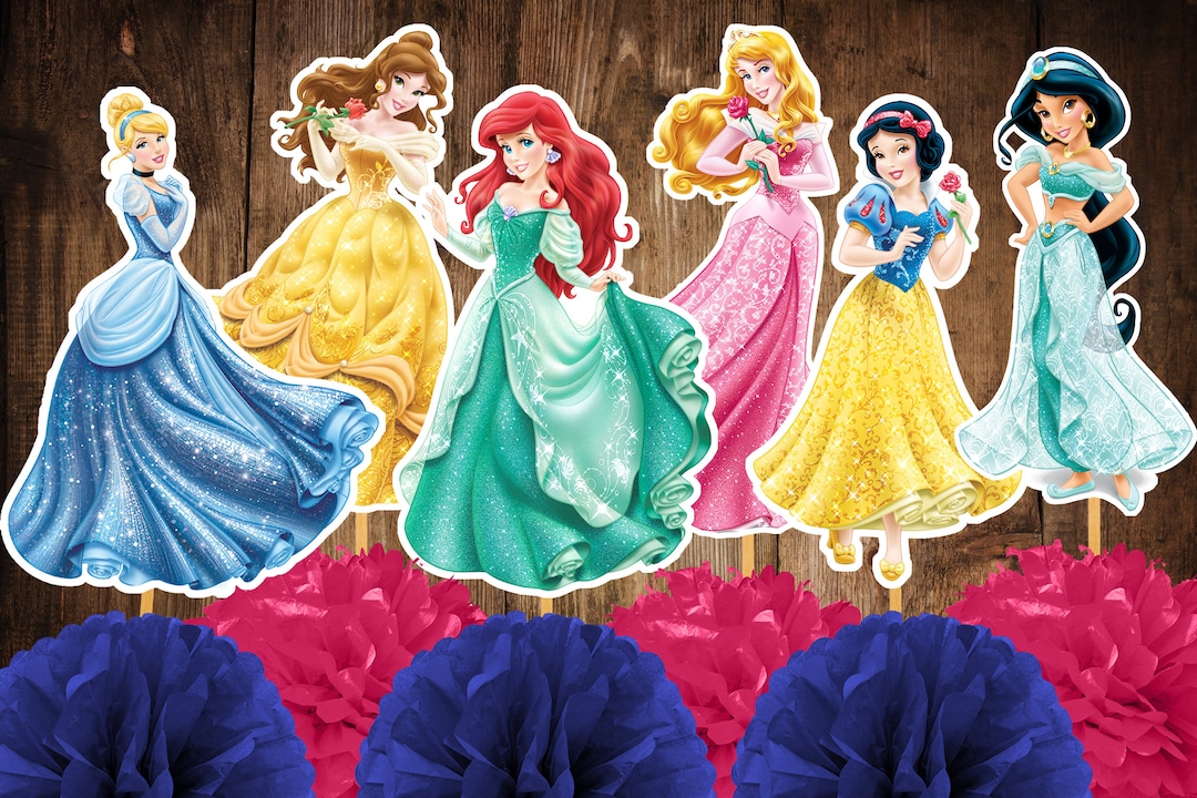 Set of 6 Disney Princesses Centerpiece (STAND NOT INCLUDED), Table ...