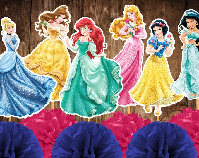 Set of 6 Disney Princesses Centerpiece STAND NOT INCLUDED - Etsy
