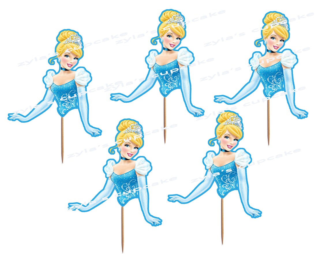 Princess Cinderella Cupcake Toppers (12 Pieces) - Etsy