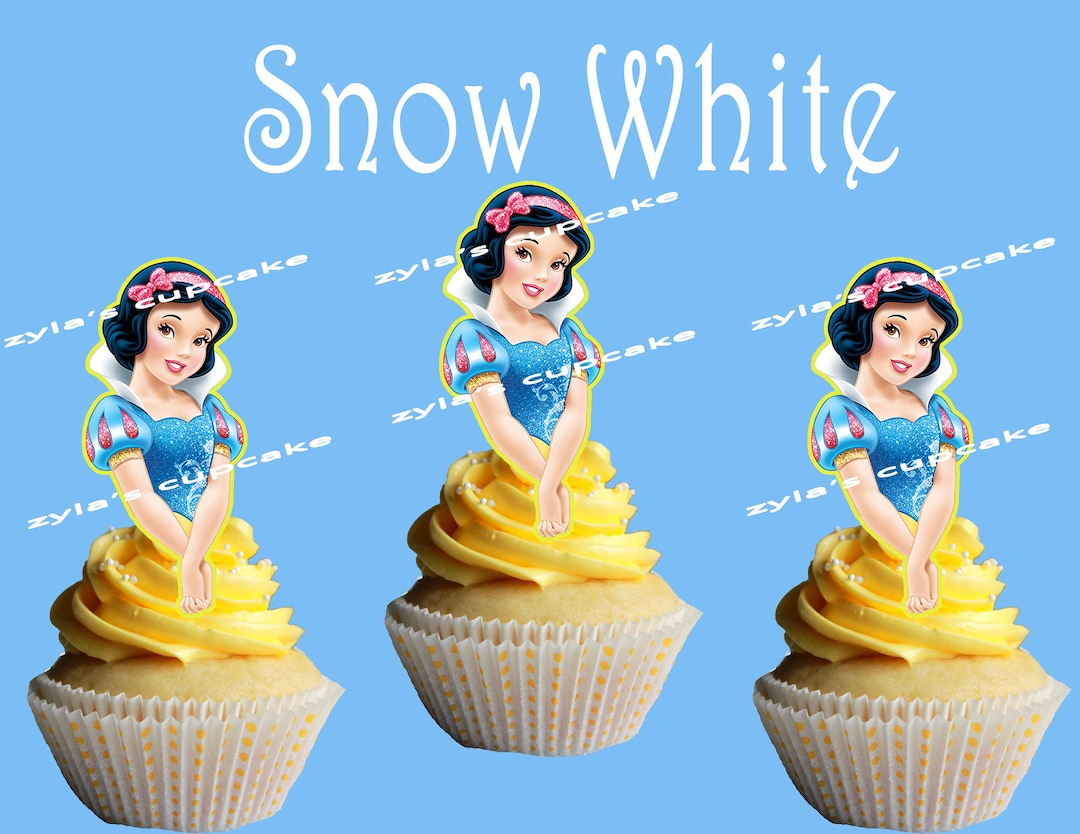 Princess Snow White Cupcake Toppers 12 Pieces - Etsy