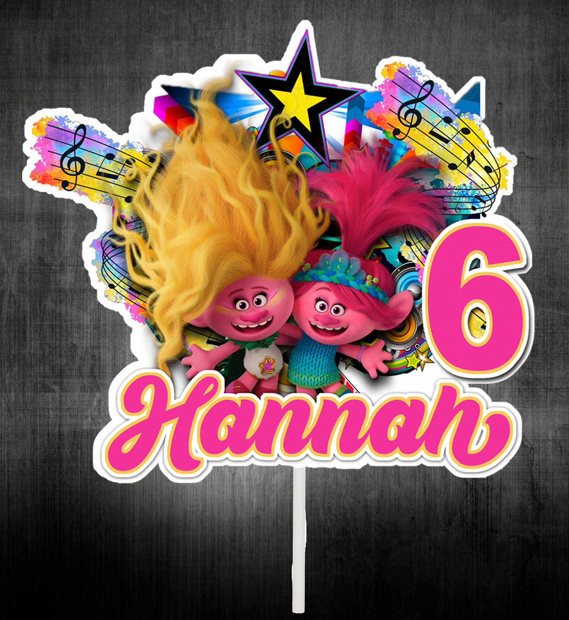 Inspired by Trolls Band Together Cake Topper, Customized Cake Topper ...