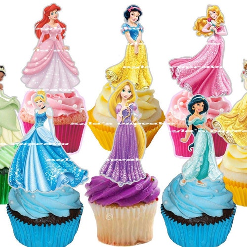 Set of 12 Disney Princesses Cupcake Toppers - Etsy