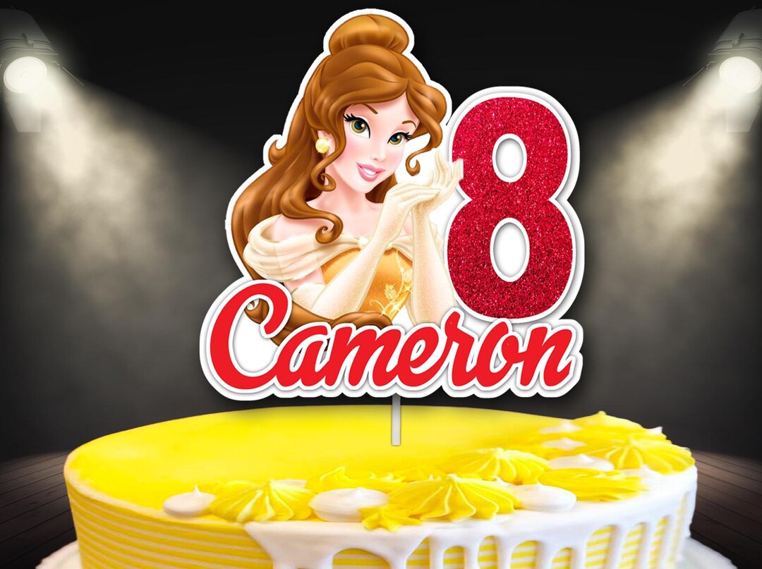 Beauty and the Beast Cake Topper, Princess Belle Cake Topper, Beauty ...