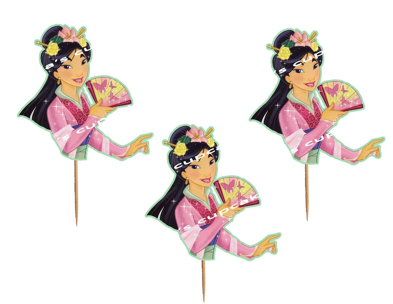 Princess Mulan Cupcake Toppers (12 Pieces) - Etsy