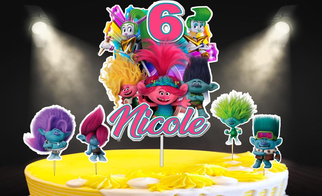 Inspired by Trolls Band Together Cake Topper, Customized Cake Topper ...