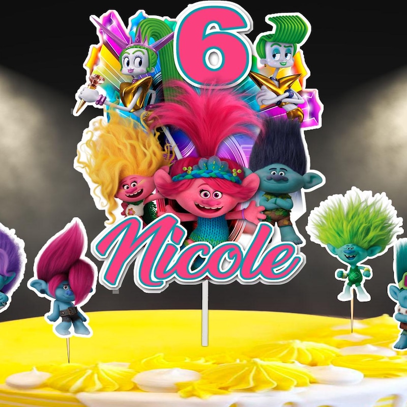 Trolls Cake Toppers - Etsy
