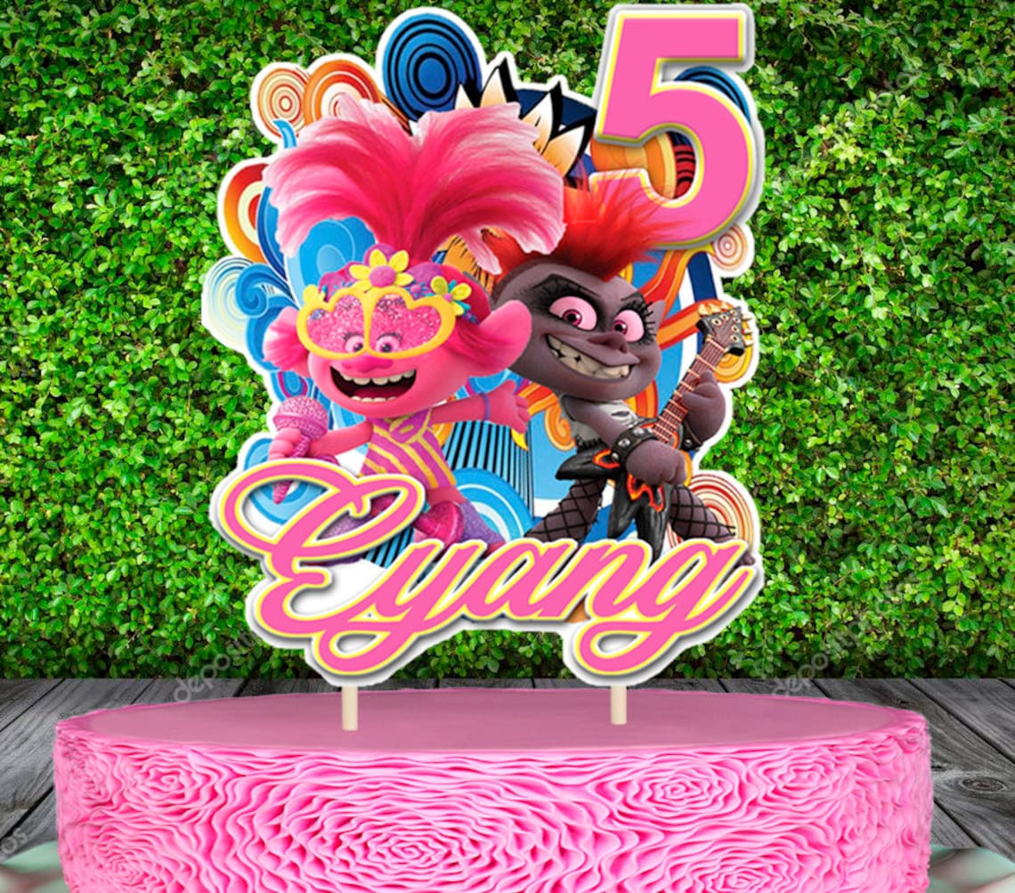 Trolls World Tour Cake Topper Poppy and Barb Cake Topper - Etsy