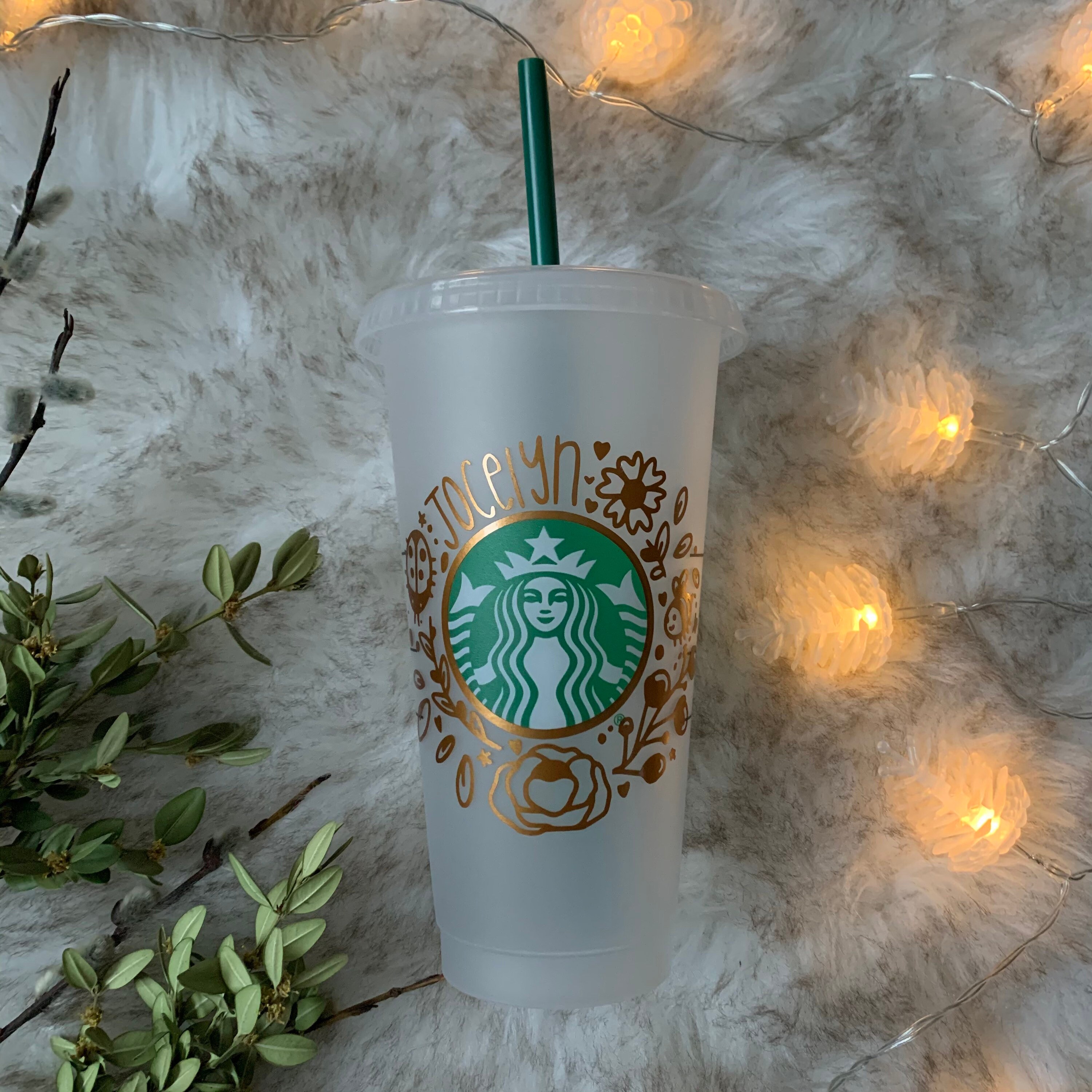 Custom Reusable Starbucks Cup Doodle Style Custom | Etsy