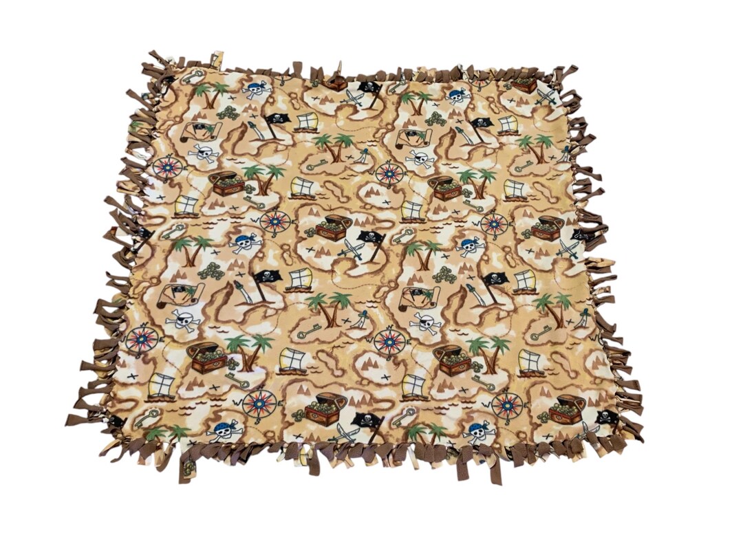 DAMAGED Pirate Map Knot Tie Baby Blanket READ - Etsy