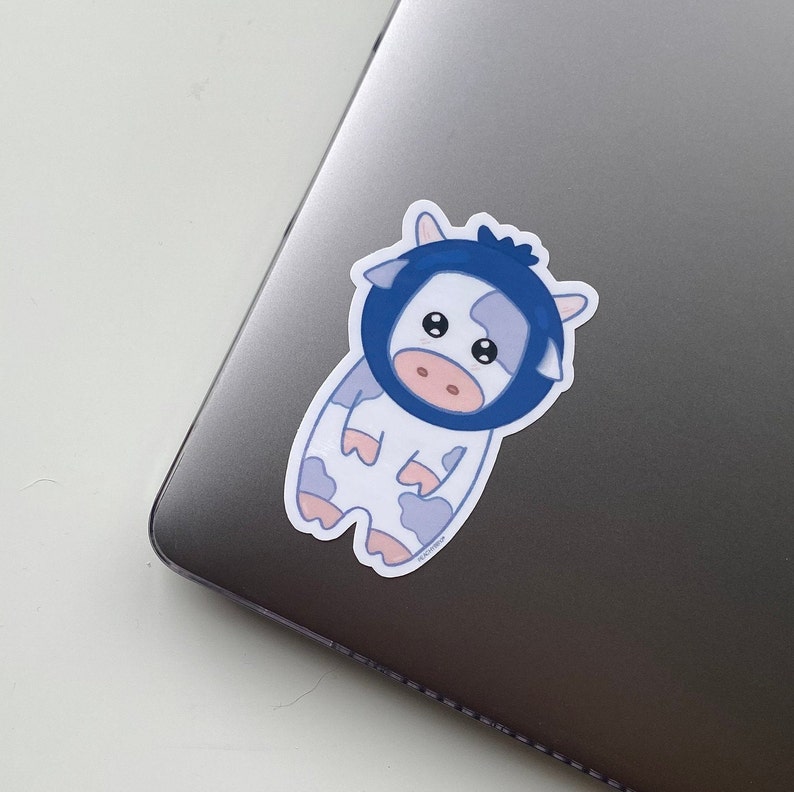 Blueberry Cow Vinyl Sticker Peachybbyj - Etsy