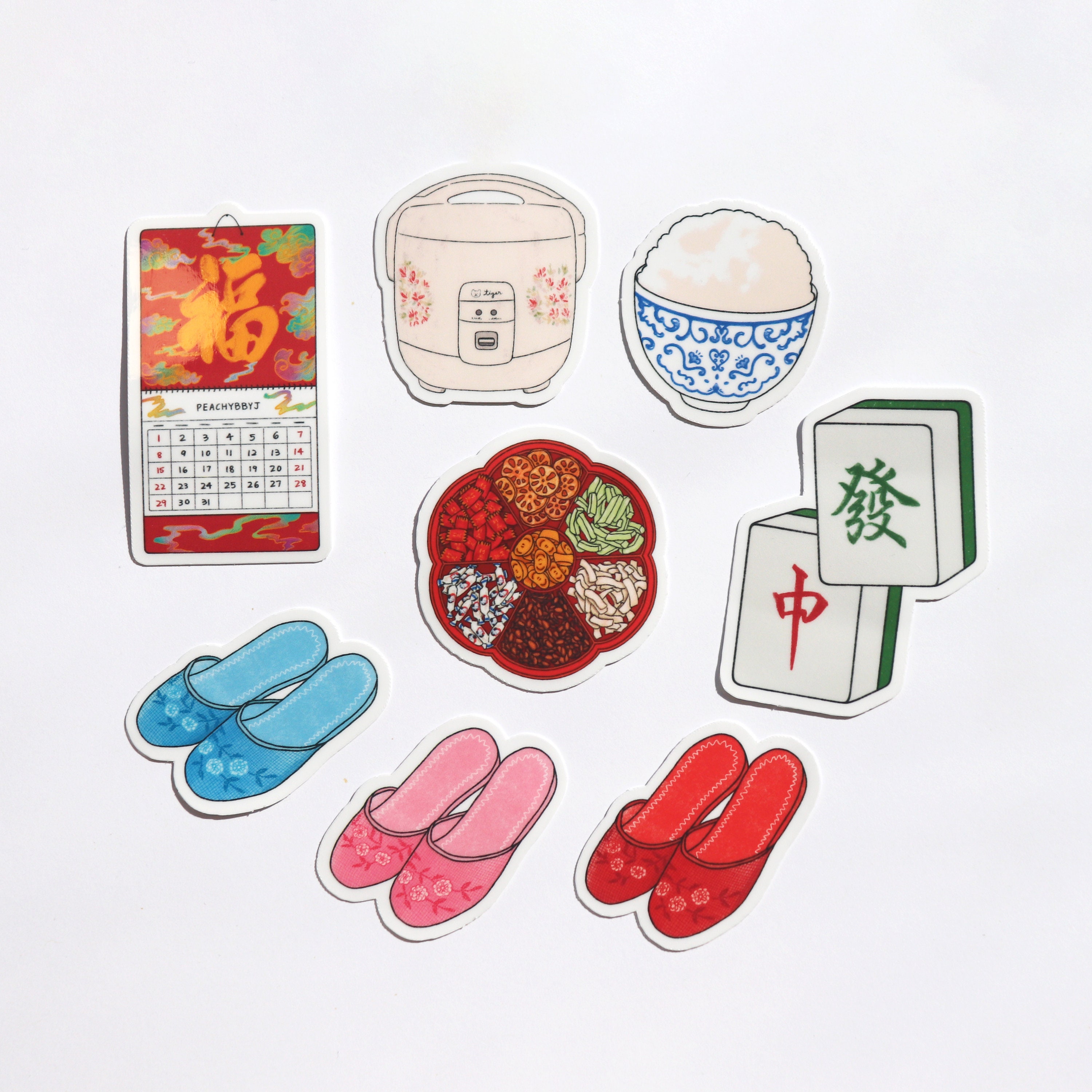Chinese Home Starter Pack Stickers Rice Cooker Mahjong - Etsy