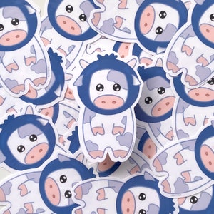 Blueberry Cow Vinyl Sticker Peachybbyj - Etsy