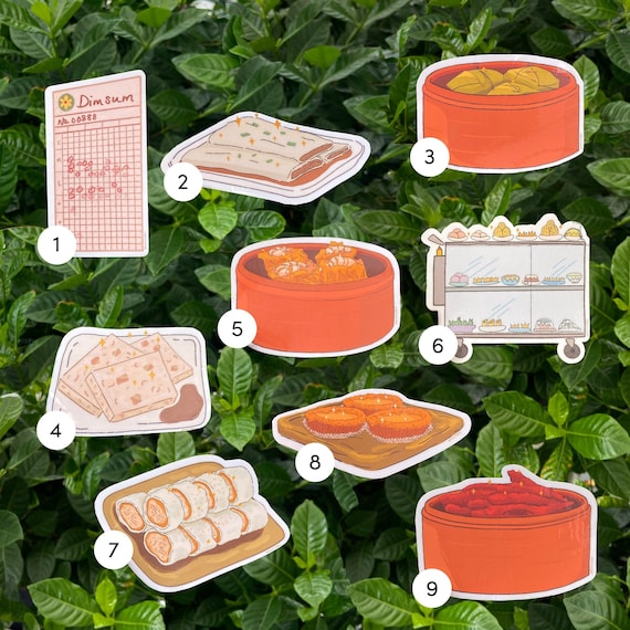 Dim Sum Food Individual Vinyl Sticker Peachybbyj - Etsy