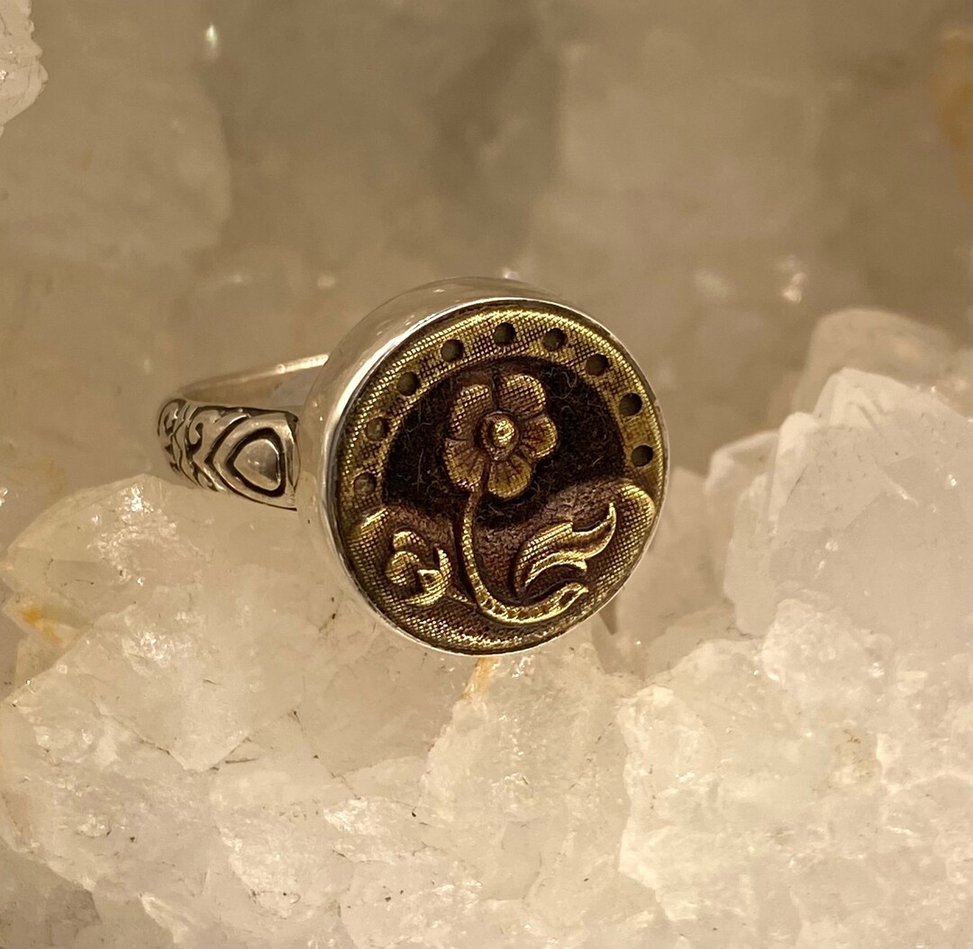 Victorian Metal Button Velvet Perfume Button Set in Sterling Silver ...