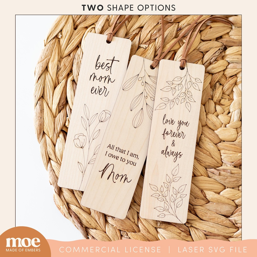 Modern Floral Mother's Day Bookmarks Single Line Flowers and Laurels ...