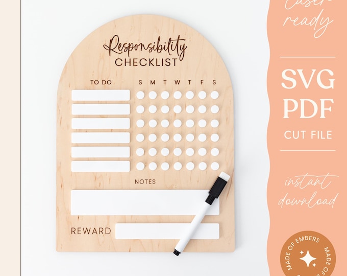 To Do Hanging Chart Dry Erase Sign SVG Laser File Cut Digital File for ...