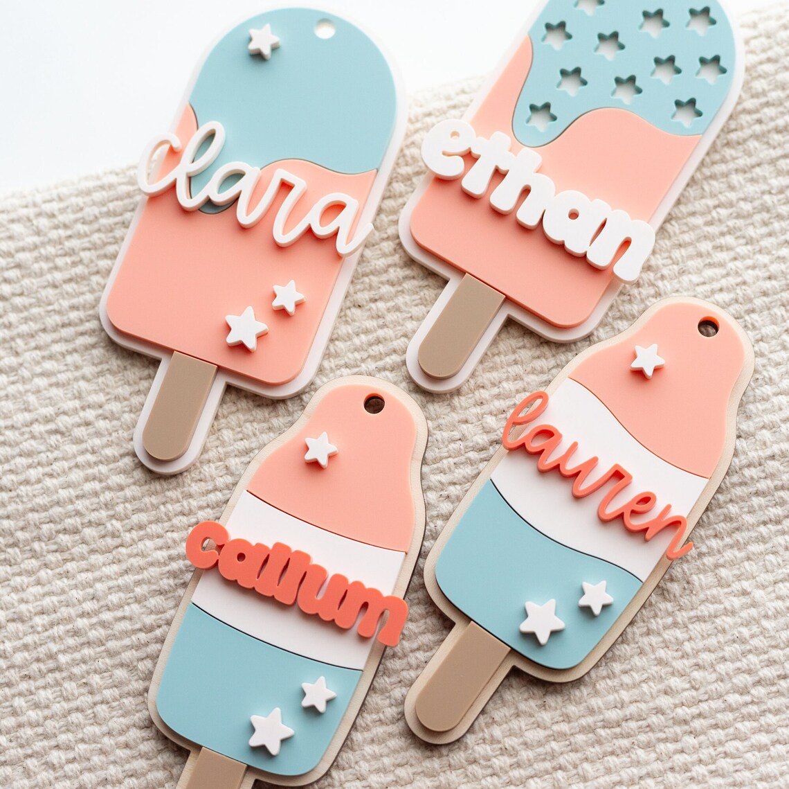 Personalized Patriotic Popsicle Basket Name Tags Laser Cutting File ...