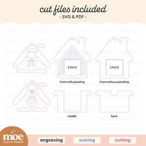 Gingerbread House Family Photo Christmas Ornament Bow Frame House ...