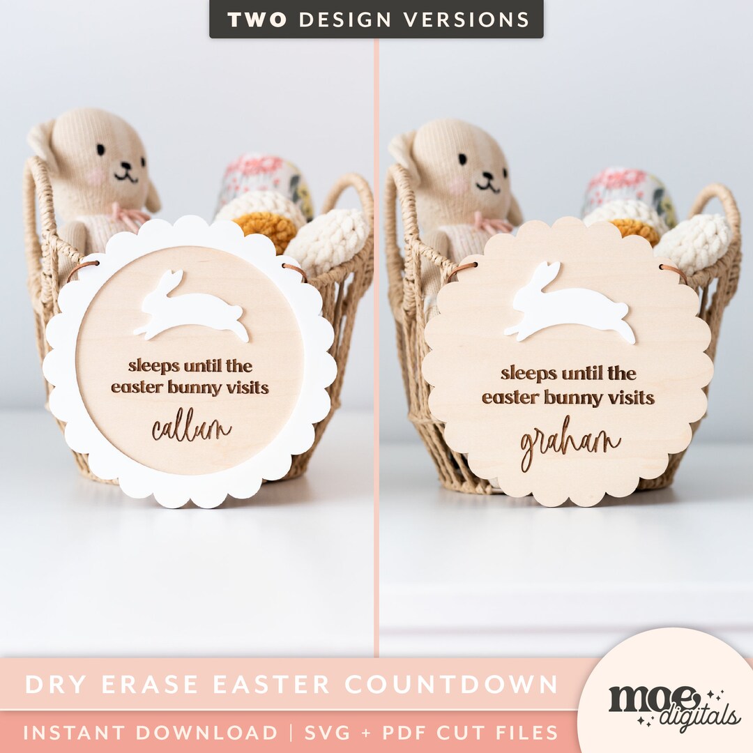 Scallop Dry Erase Easter Countdown Hanging Banner Sign Laser Cutting ...