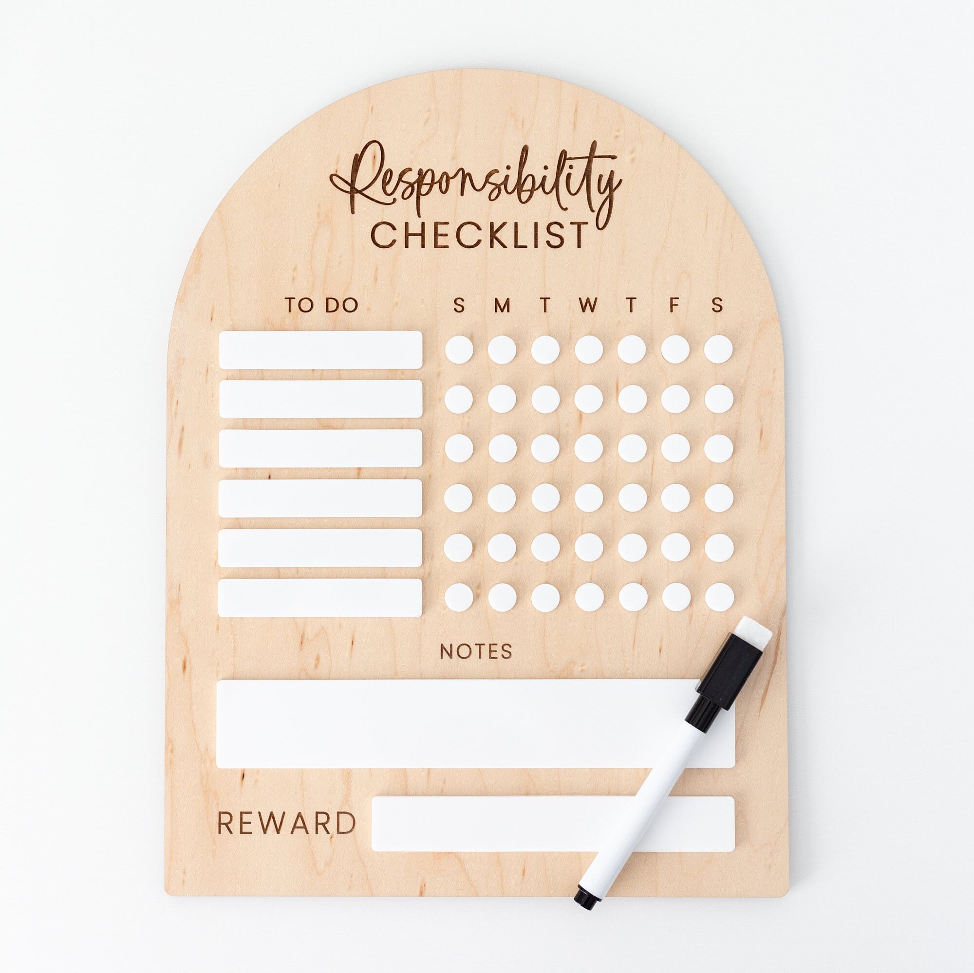 Responsibility Checklist Sign Kids Task Board Laser Cutting File ...