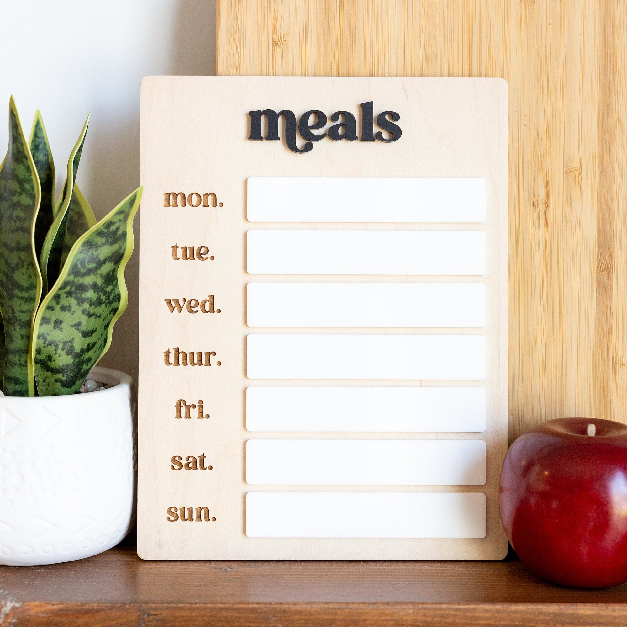 Dry Erase Weekly Meals Sign Menu Board Laser Cutting File Engraving ...