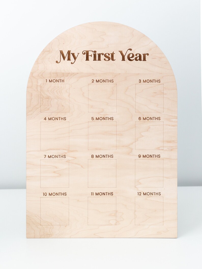One Year Photo Board Wood Sign Milestone Photo Board Laser Cutting File ...