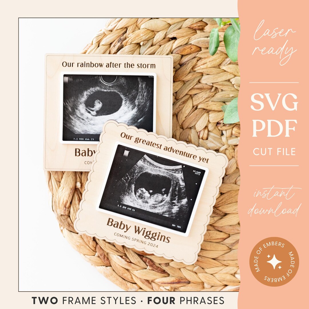 Ultrasound Frame Fridge Magnet Pregnancy Announcement Laser Cutting ...