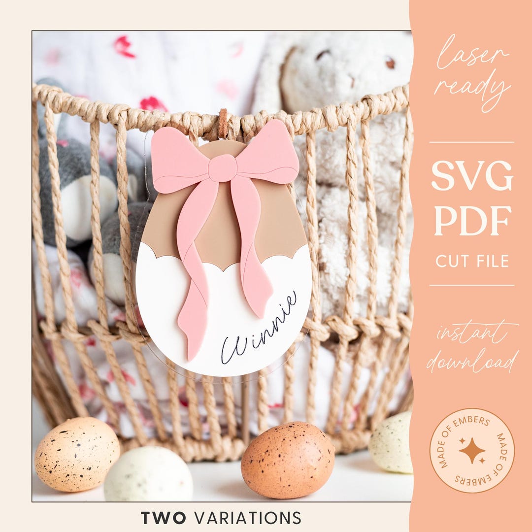 Easter Basket Egg Name Tag Personalized Tag Basket Gift Tag Egg Custom ...