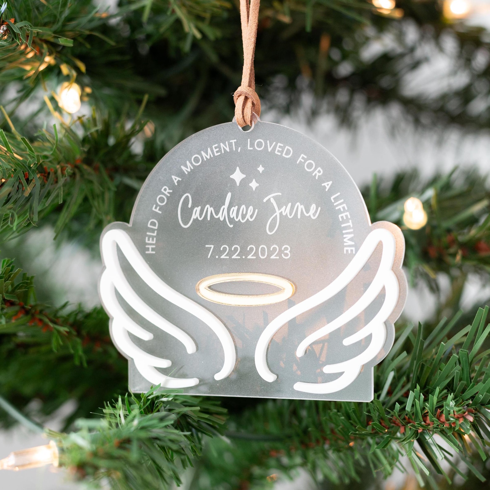 Memorial Ornament Angel Wings Laser Sympathy Gift Cutting File ...