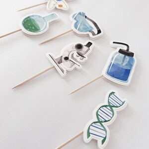 Science Themed Birthday Cupcake Toppers || Scientist Party Decoration ...