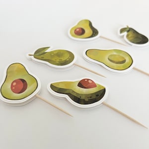 Avocado Themed Birthday Cupcake Toppers || Holy Guacamole Baby Shower ...