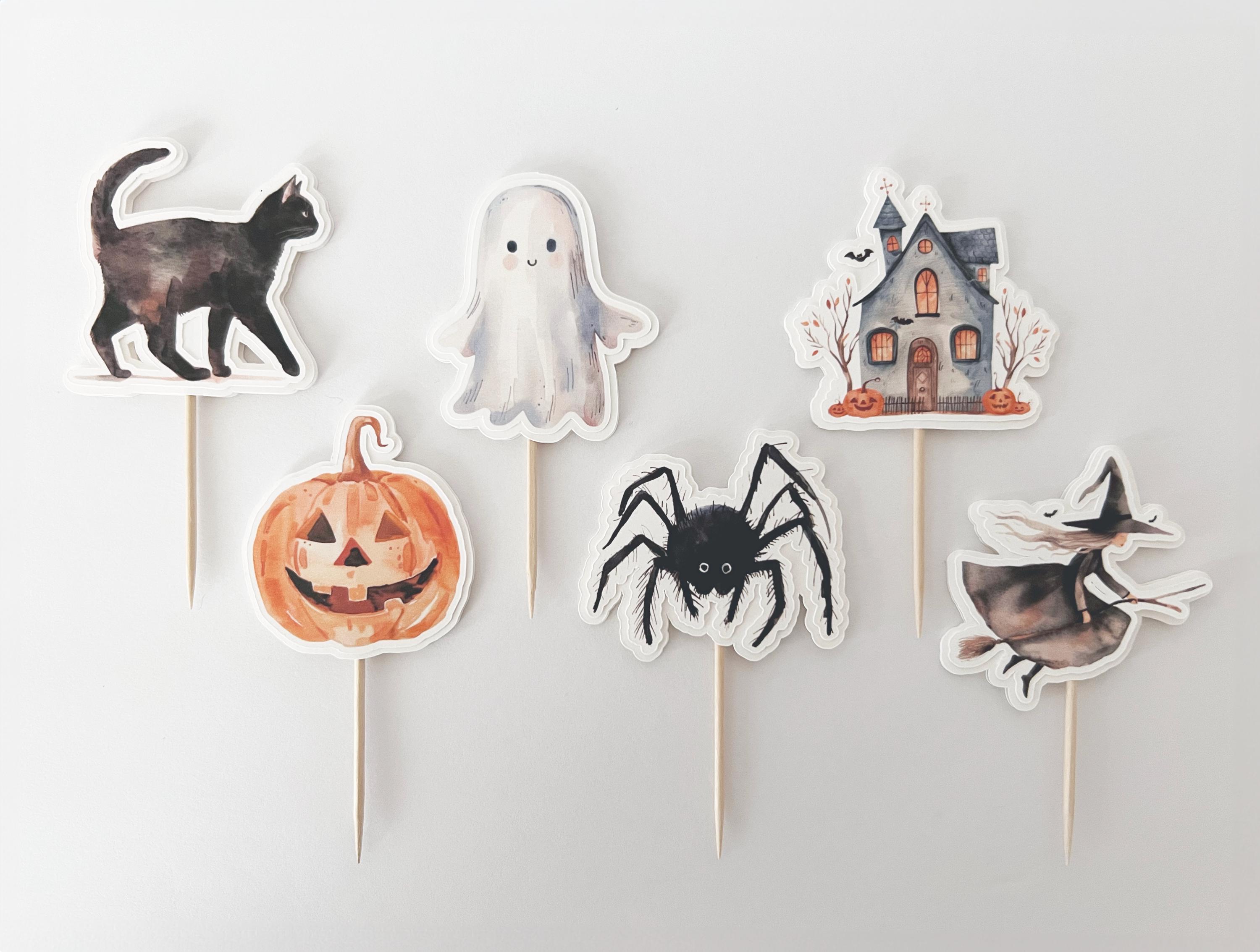 Halloween Themed Cupcake Toppers || Halloween Party Decor || Spooky One ...