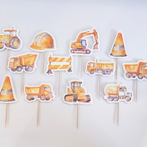 Construction Party Cupcake Toppers || Party Zone Themed Decor || Dump ...